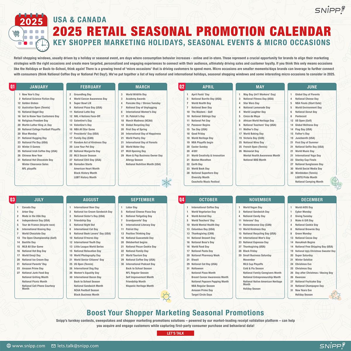2025 Retail Seasonal Promotions Marketing Calendar