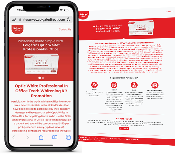 B2B Dentist Incentive Rebate Program for Colgate