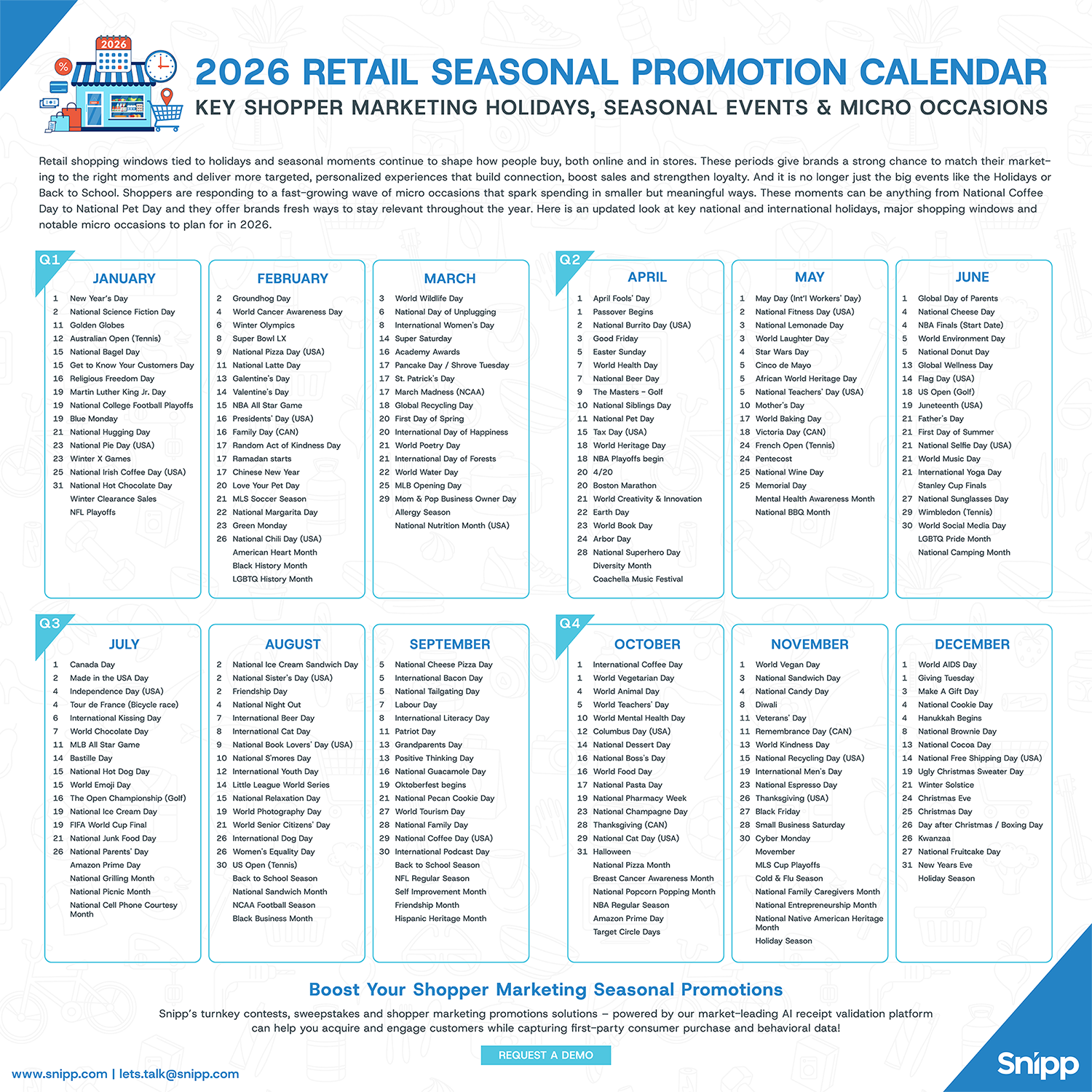2026 Retail Seasonal Promotions Marketing Calendar