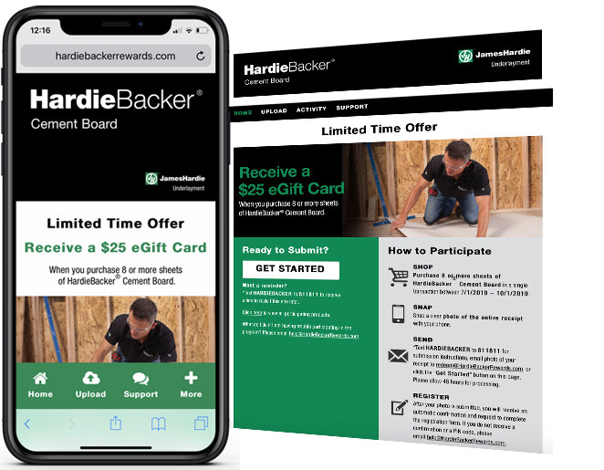 Driving Basket Size for James Hardie