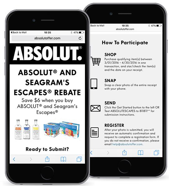Pernod Ricard Absolut Seagram’s Escapes Rebate